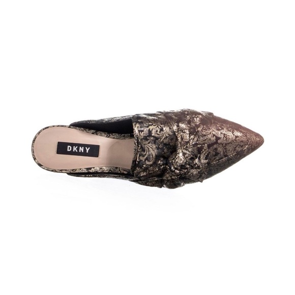 Dkny | Shoes | Dkny Pier Gold Black Bow Mules | Poshmark